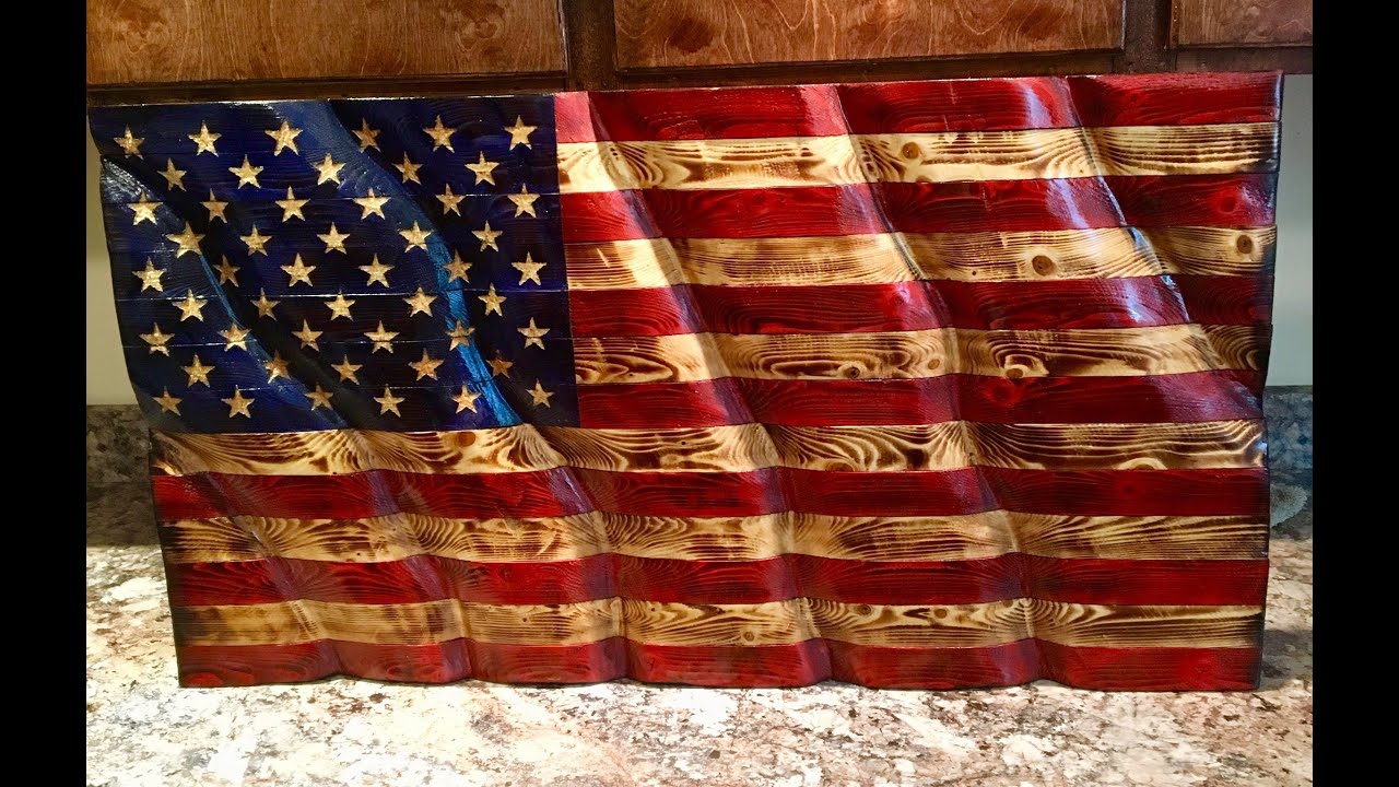 rustic american flag waving
