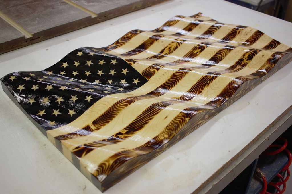 rustic american flag waving