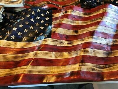 rustic american flag waving